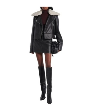 Sportmax Shearling-trimmed Leather Jacket