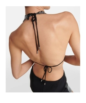David Koma Cowl Neck Embellished Mini Dress