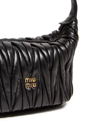 Miu Miu Quilted Logo Shoulder Bag