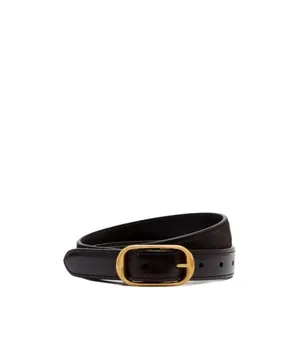 NILI LOTAN Reine Leather And Suede Belt - Black