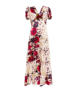 RODARTE Floral Silk Charmeuse Maxi Dress - Nude