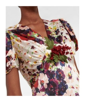 RODARTE Floral Silk Charmeuse Maxi Dress