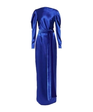 Monique Lhuillier Silk Satin Gown - Blue