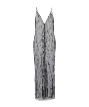 RODARTE Embellished Semi-sheer Maxi Dress - Gray
