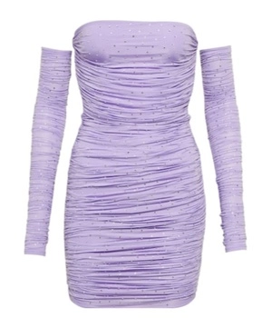 Alex Perry Crystal Embellished Jersey Mini Dress