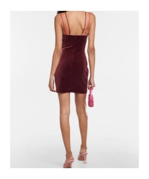 NENSI DOJAKA Cutout Velvet And Mesh Mini Dress