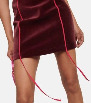 NENSI DOJAKA Cutout Velvet And Mesh Mini Dress