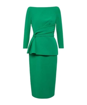 SAFIYAA LONDON Draped Crêpe Midi Dress - Green