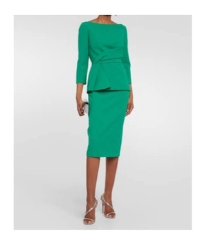 SAFIYAA LONDON Draped Crêpe Midi Dress