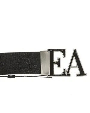Emporio Armani Logo Buckle Leather Belt