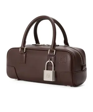Loewe Amazona 23 Cropped Bag In Shiny Calfskin - Black