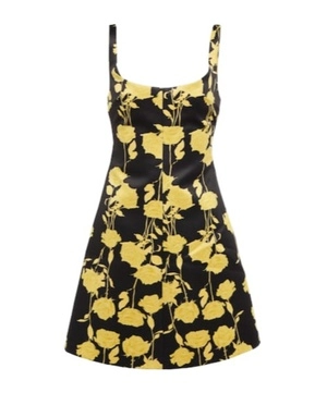 EMILIA WICKSTEAD Talia Floral Taffeta Faille Minidress - Black