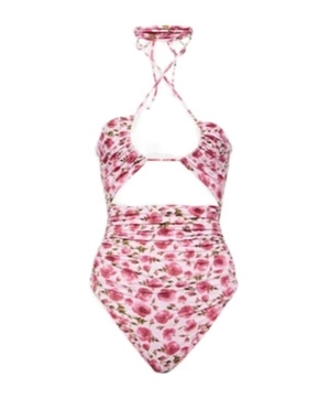 Magda Butrym Floral Halterneck Swimsuit - Pink