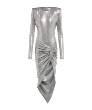 Alexandre Vauthier Metallic Jersey Midi Dress - Gray