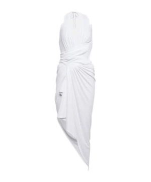 Alexandre Vauthier Asymmetrical Halterneck Midi Dress - White