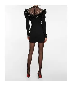 Alessandra Rich Embellished Wool-blend Minidress