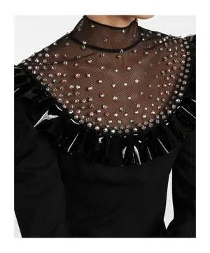 Alessandra Rich Embellished Wool-blend Minidress