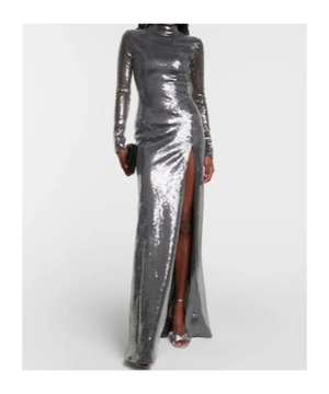 David Koma Sequined Mockneck Gown
