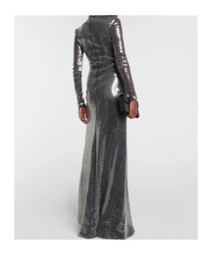 David Koma Sequined Mockneck Gown