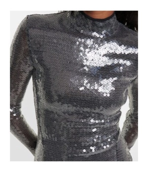David Koma Sequined Mockneck Gown
