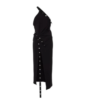 Attico Embellished Jersey Midi Dress - Black