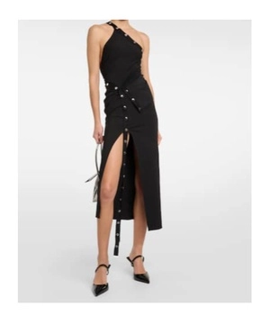 Attico Embellished Jersey Midi Dress