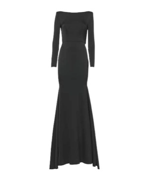Alex Perry Satin Crêpe Corset Gown - Black