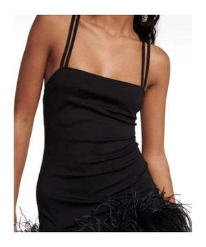 Attico Fujiko Feather-trimmed Minidress