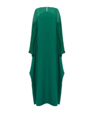 SAFIYAA LONDON Silk-trimmed Kaftan - Green