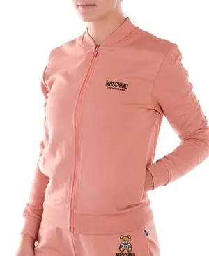 Moschino Logo Zipper Casual Jacket - Pink
