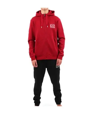 EA7 Zipper Sweater And Trousers - Red