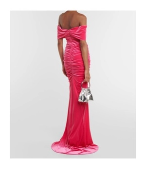 Monique Lhuillier Off-shoulder Velvet Gown
