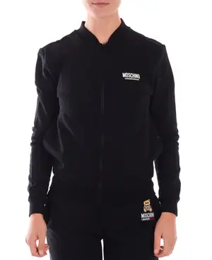 Moschino Logo Zipper Casual Jacket - Black