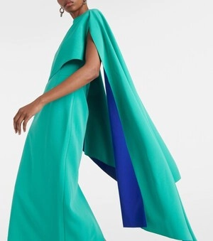 ROKSANDA Demetria Caped Crêpe Gown