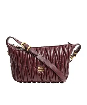 Miu Miu Quilted Logo Shoulder Bag - Red