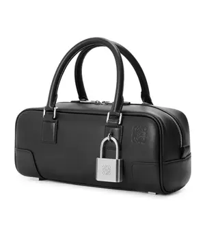 Loewe Amazona 23 Cropped Bag In Shiny Calfskin - Black