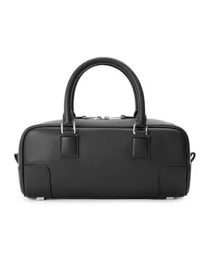 Loewe Amazona 23 Cropped Bag In Shiny Calfskin - Black