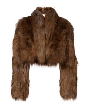 Blumarine Cropped Shearling Jacket - Brown