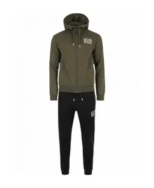 EA7 Two Pieces Of Zipper Sweater And Trousers Sportswear - Black
