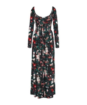 Rabanne Floral Corset Maxi Dress - Black