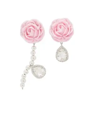 Magda Butrym Rose Embellished Drop Earrings - Pink