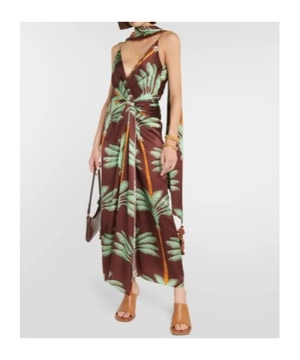 Johanna Ortiz Embroidered Printed Silk Maxi Dress