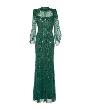 Jenny Packham Embellished Tulle Gown - Green