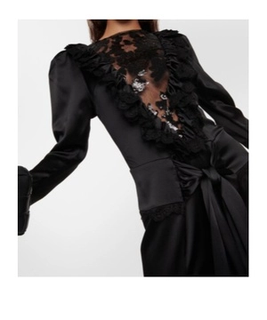 RODARTE Embellished Silk-satin Midi Dress