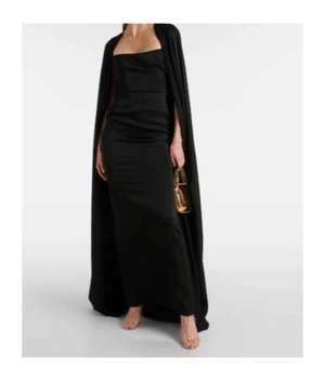 Alex Perry Caped Satin Gown