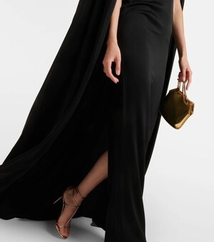 Alex Perry Caped Satin Gown