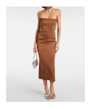 Alex Perry Crystal Embellished Strapless Midi Dress