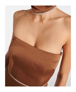 Alex Perry Crystal Embellished Strapless Midi Dress