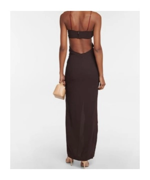 NENSI DOJAKA Cutout Jersey Maxi Dress - Black
