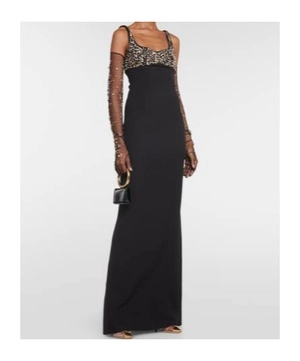 SAFIYAA LONDON Beatriz Embellished Gown With Astin Gloves